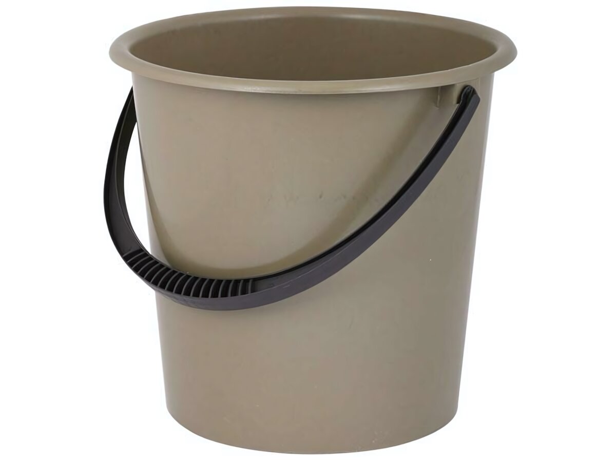 Ведро пластиковое 10л 'Эконом', коричневое, для домашнего хозяйства, с ручкой
