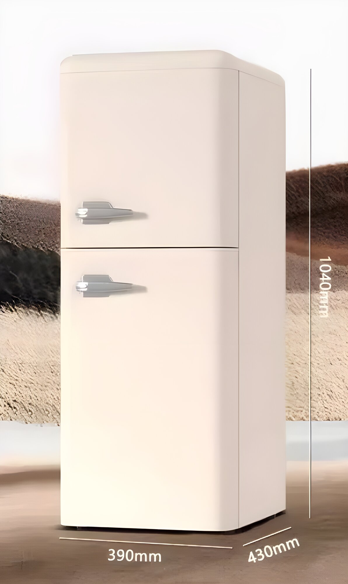 Ретро-холодильник Chigo BCD-72P138 молочно-белого цвета, 390х430х900 мм