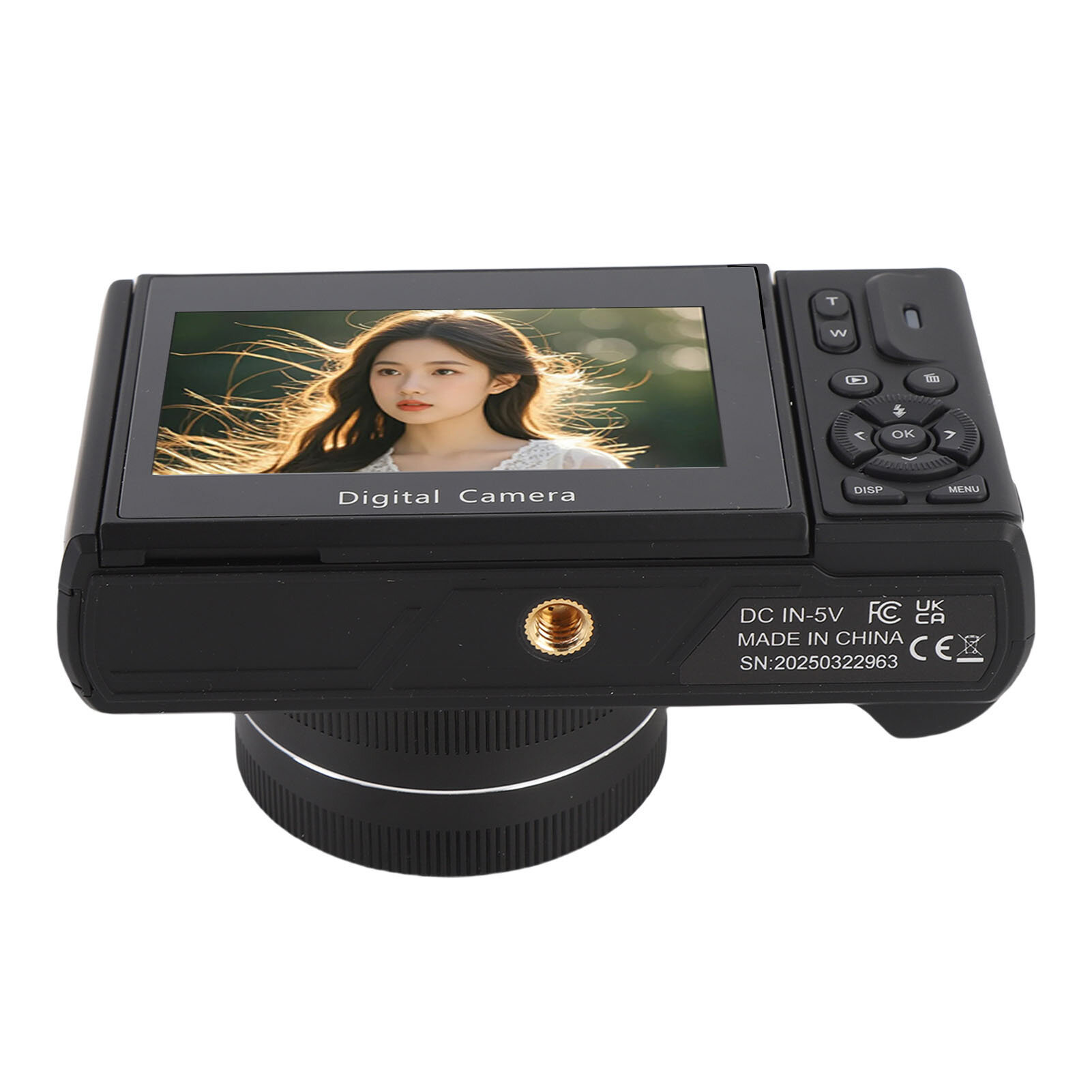 5K HD Digital Camera 75MP UHD 18XAF Autofocus 3 Inch Flip Screen WiFi с вспышкой для фотографии и видео Черный
