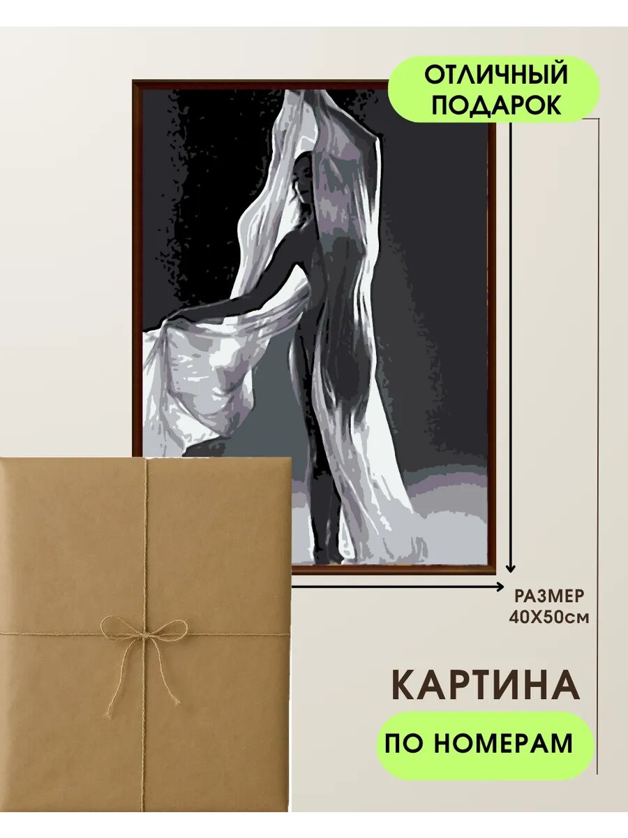 Картина по номерам 40х50 Черно-белый силуэт