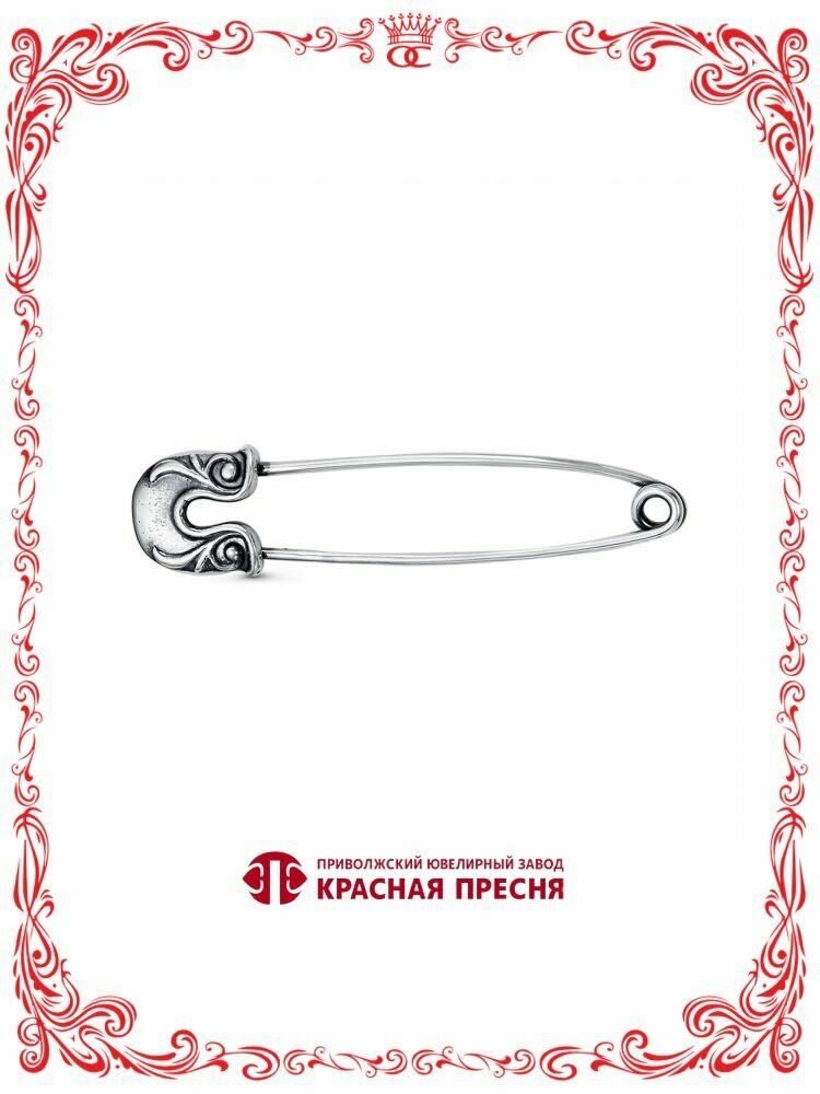 Брошь Красная Пресня, серебро, 925 проба, оксидирование