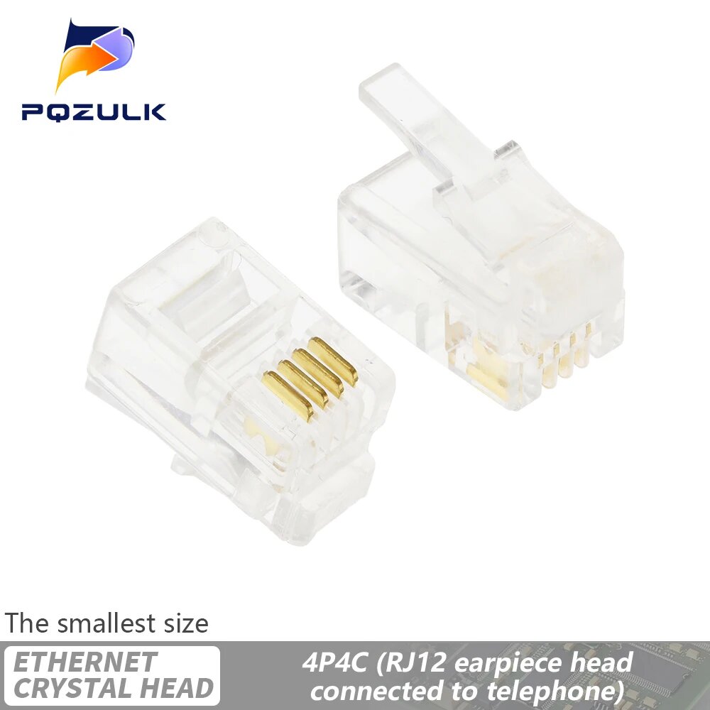 4P4C 6P4C 6P6C 8P8C RJ11 Telephone Modular Plug Jack RJ11 Connector Crystal Head Ethernet Cable Plugs Heads