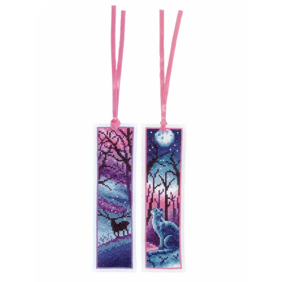 Набор для вышивания закладки Кот и олень 9 х 20 см VERVACO PN-0202217