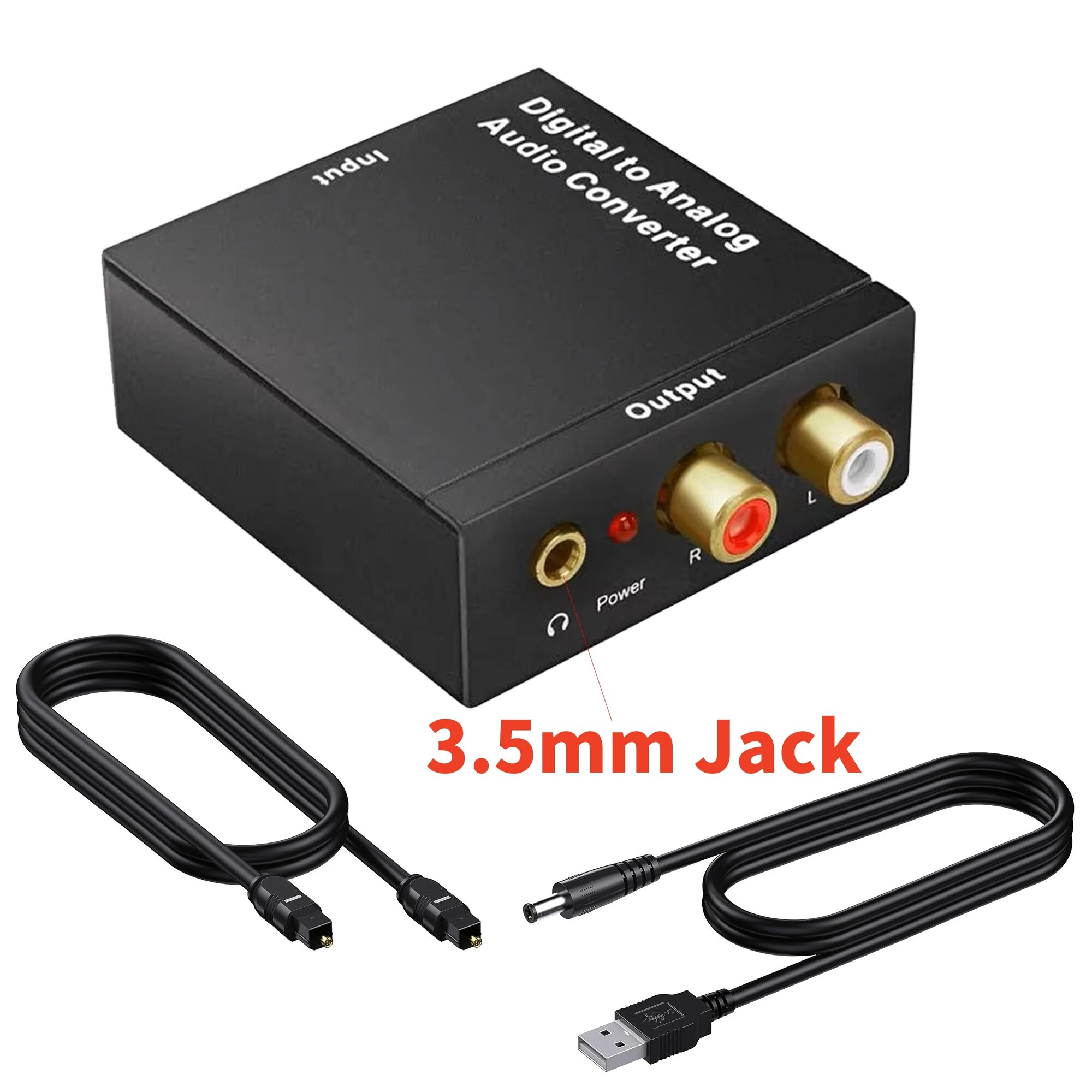 Цифро-аналоговый конвертер DAC Toslink/Коаксиальный в RCA with 3.5mm Output