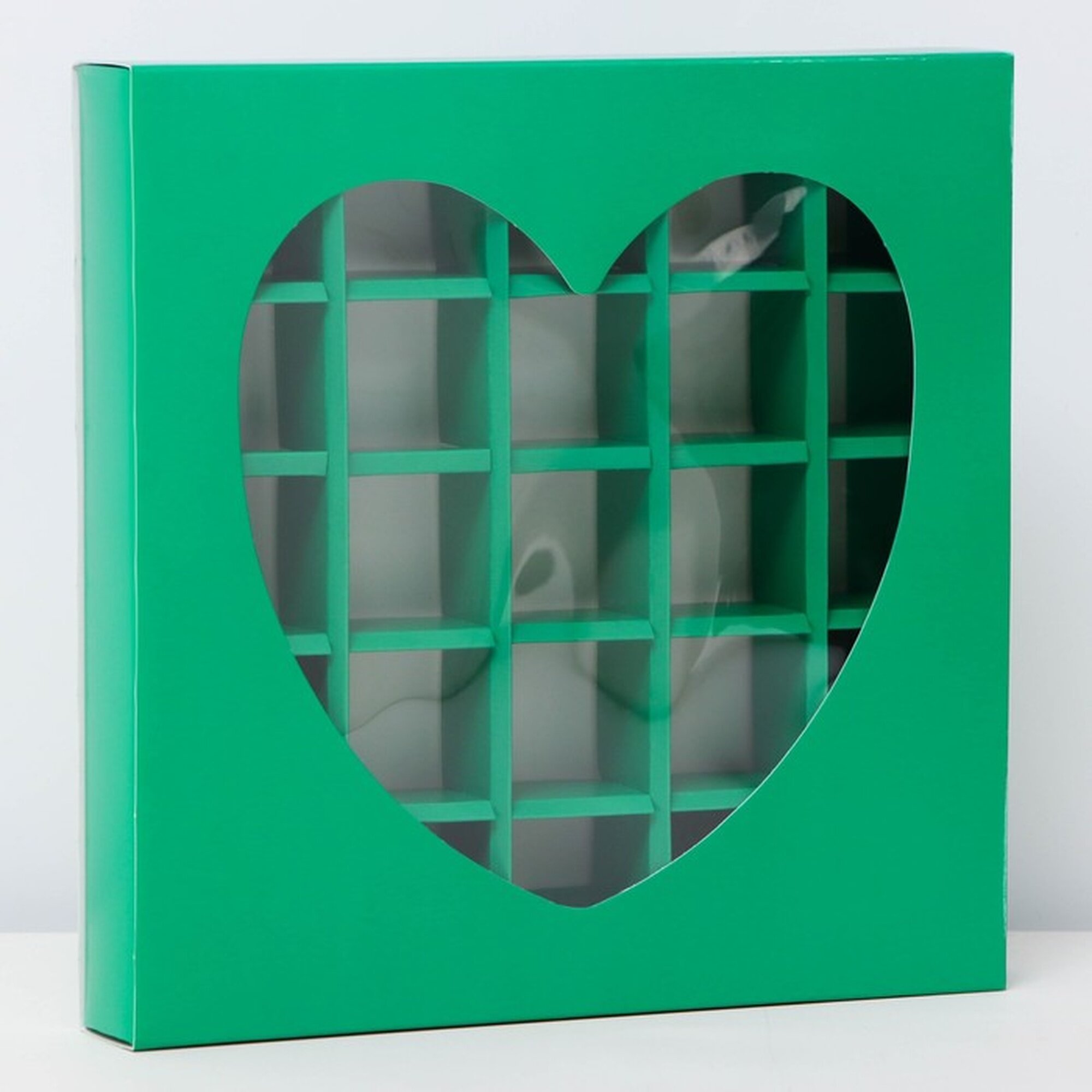 Коробка для конфет 25 шт, 22×22×3.5 см. Кондитерская упаковка