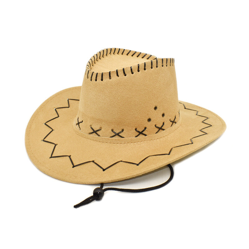 Шляпа "Ковбой", бархат, с имитацией оленьей кожи