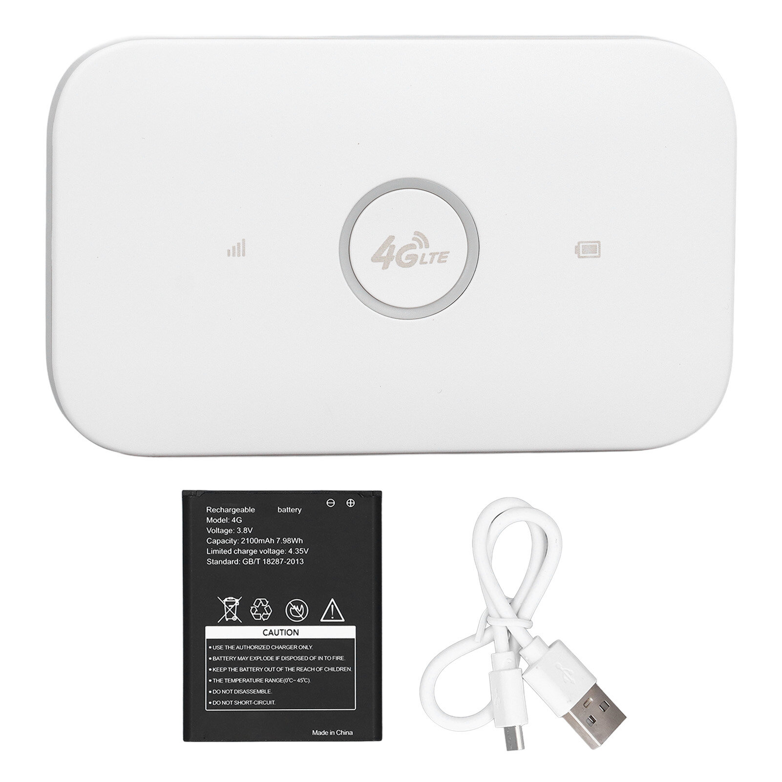 Портативный беспроводной Wi-Fi роутер 4G LTE с поддержкой 300 Мбит/с, поддержкой до 10 пользователей и слотом для SIM-карт, для путешествий, белый.