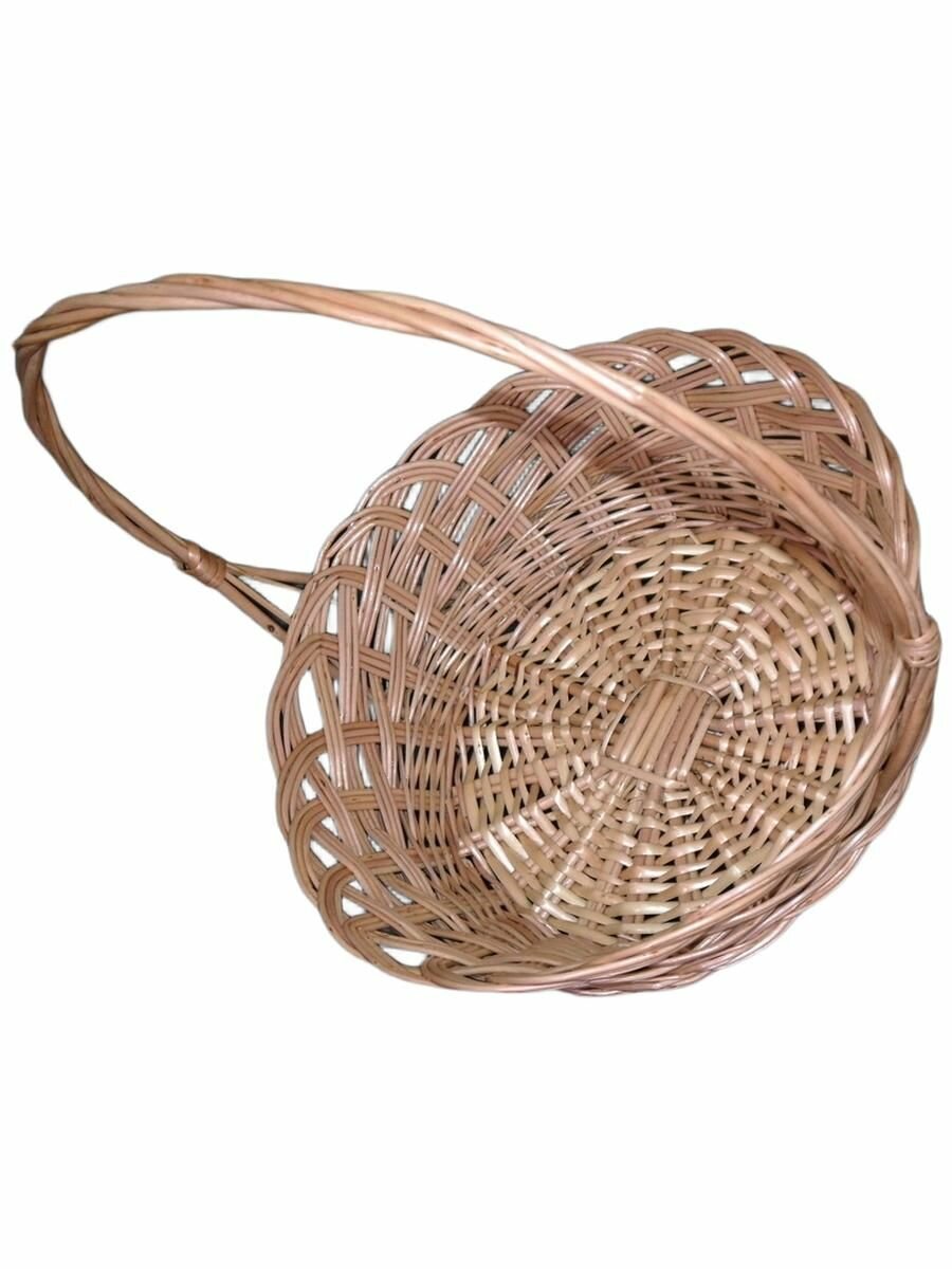 Корзина плетеная "Пасхальная" №2 с ажуром, ручное плетение из лозы