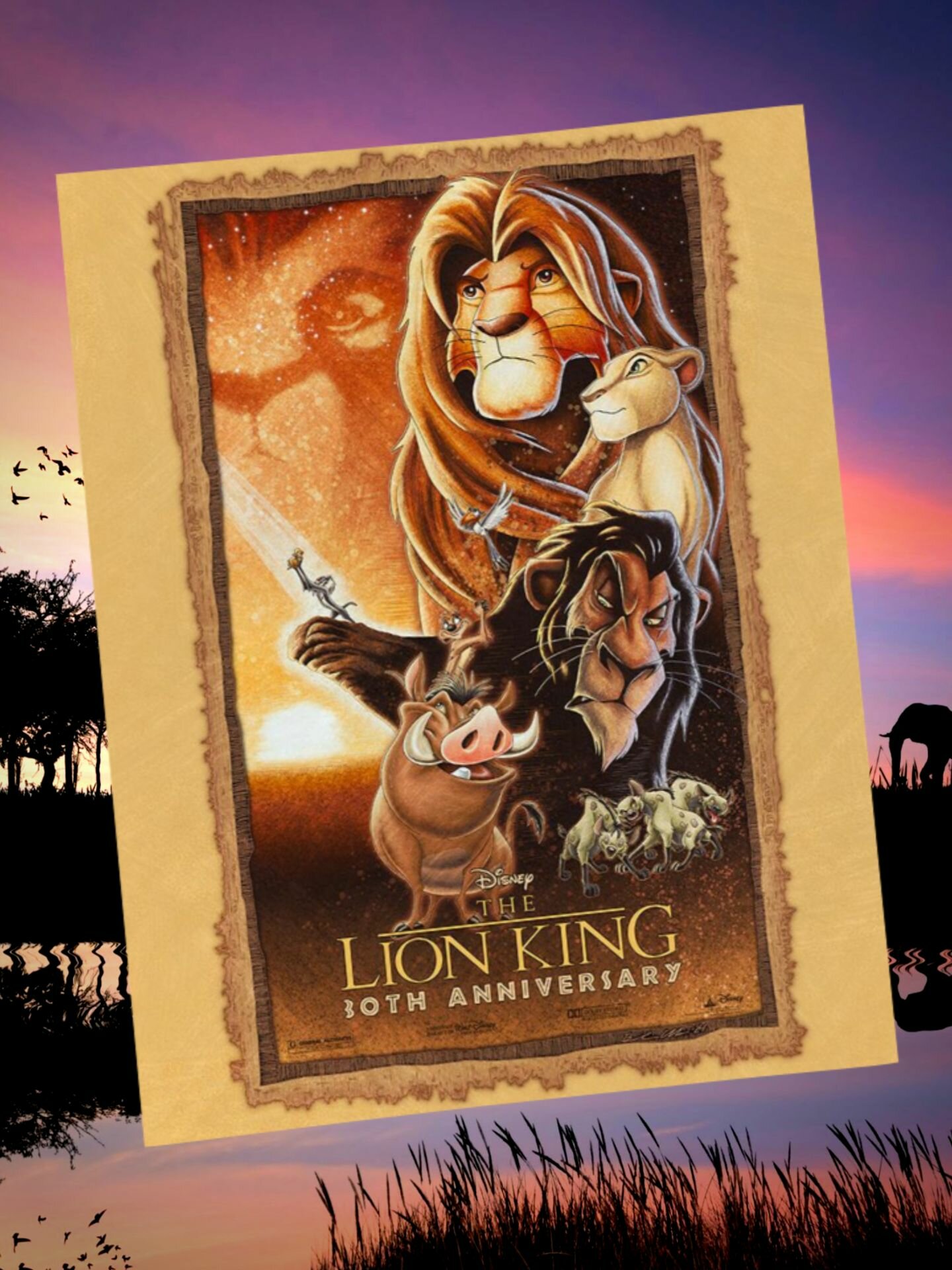 Постер "Король Лев" в стиле pinterest, формат А3, 297 х 420 мм, глянцевый