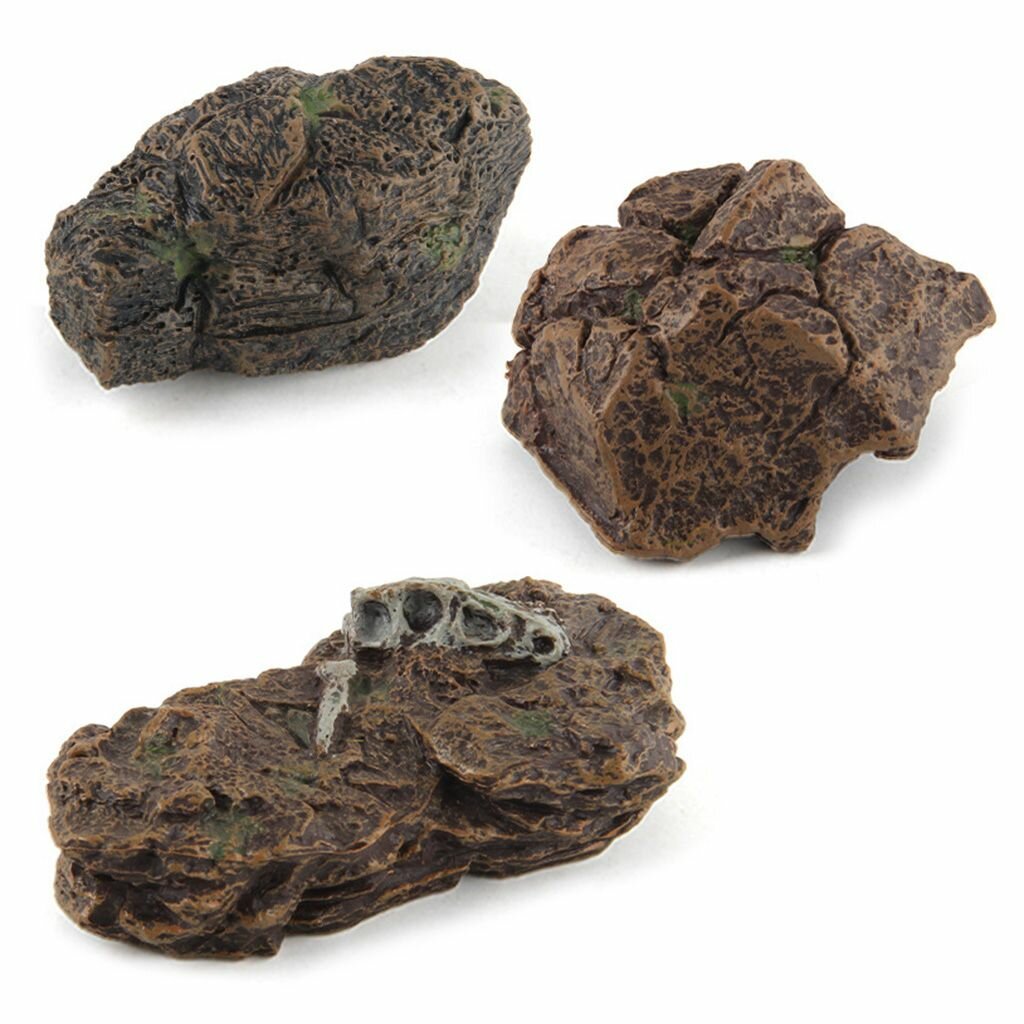 Декорация для аквариума, Декоративные аквариумные камни - 3 шт, 1 комплект