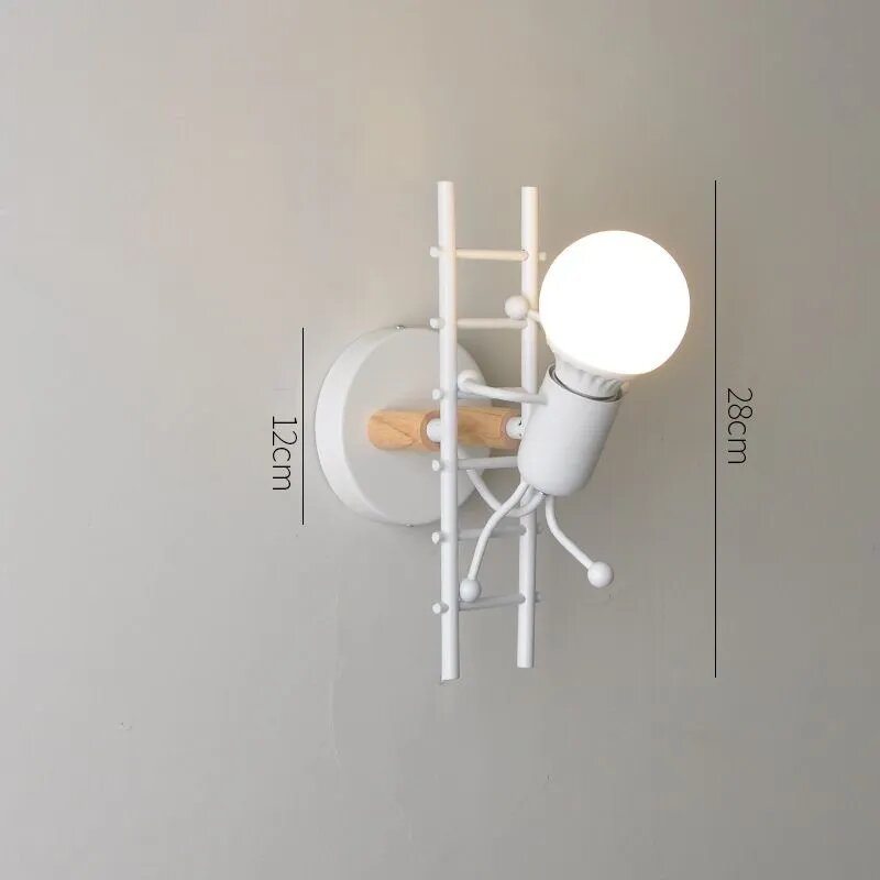 Настенный светильник "Креативный", кованое железо, E27, белый, черный, 10Вт