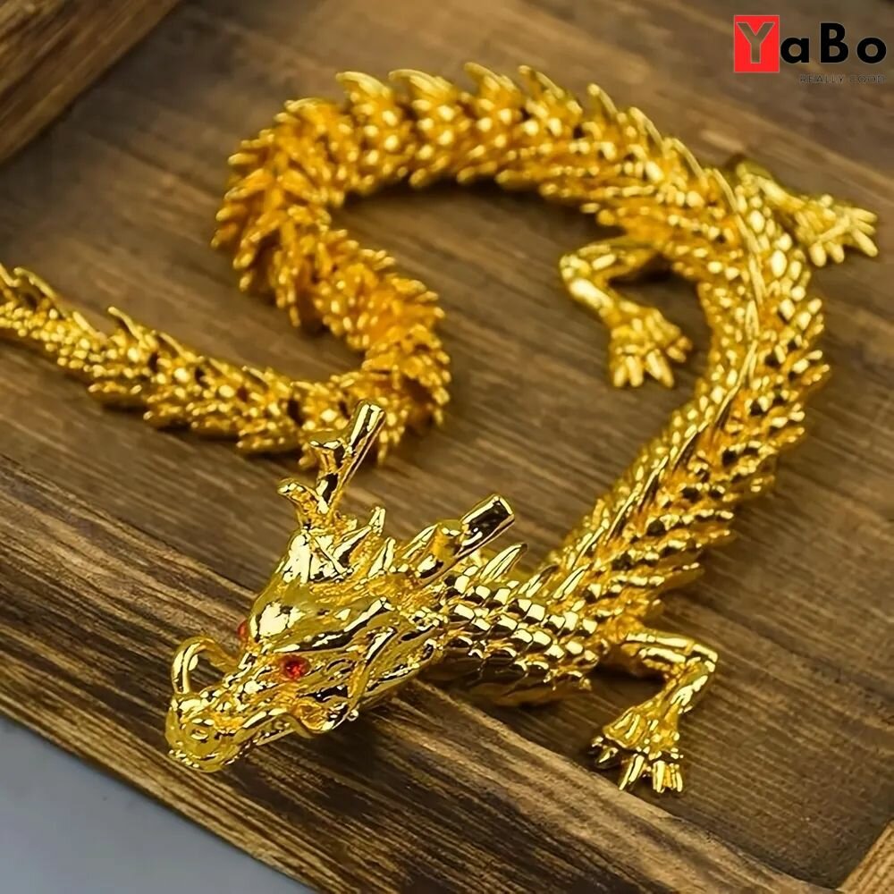 Статуэтка дракона из латуни винтаж золото 25 см для декора интерьера и подарка