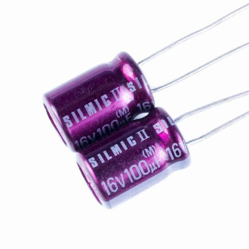 5 шт, ELNA Silmic II Аудио HIFI Конденсатор электролитический 16В-100мкФ (100uF-16V, 8x12мм)
