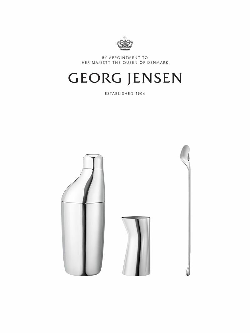 Набор бармена Georg Jensen "SKY" 10009247, шейкер, ложка для перемешивания и отсадочная машина