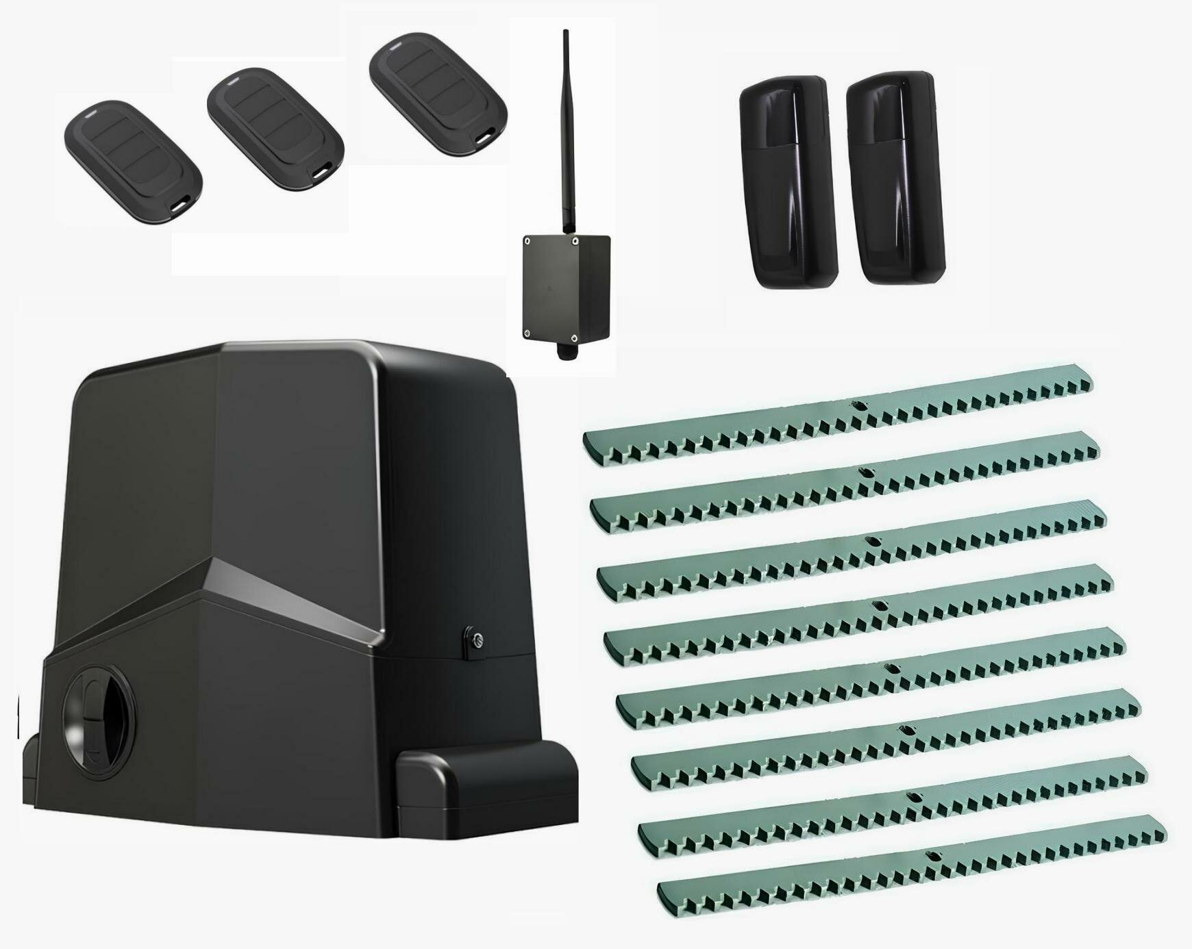 Автоматика для откатных ворот ARW-600MKIT F8-BT-Т3, комплект: привод, фотоэлементы, 3 пульта, 8 реек, Bluetooth-модуль