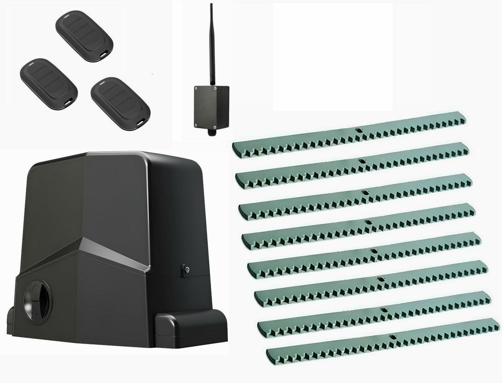 Автоматика для откатных ворот ARW-1000MKIT KR8-BT-Т3, комплект: привод, 3 пульта, 8 реек, Bluetooth-модуль