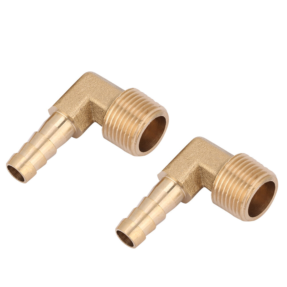 2pc/set G3/8 Male Thread Brass Elbow Hose Barb Coupling Connector Joint Adapter Fitting(8mm)