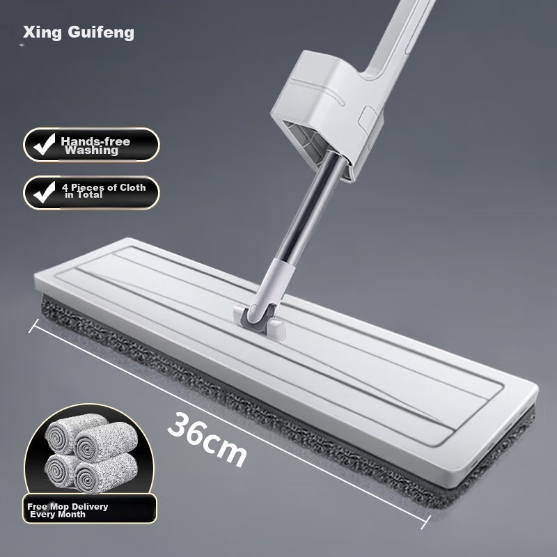Guifeng Flat Mop for Home Use, All-In No Hand Washing, Lazy Person's Flat Mop, Floor Cleaning Mop, Floor Wiping Mop, Absorbent Dust-Removing Mop