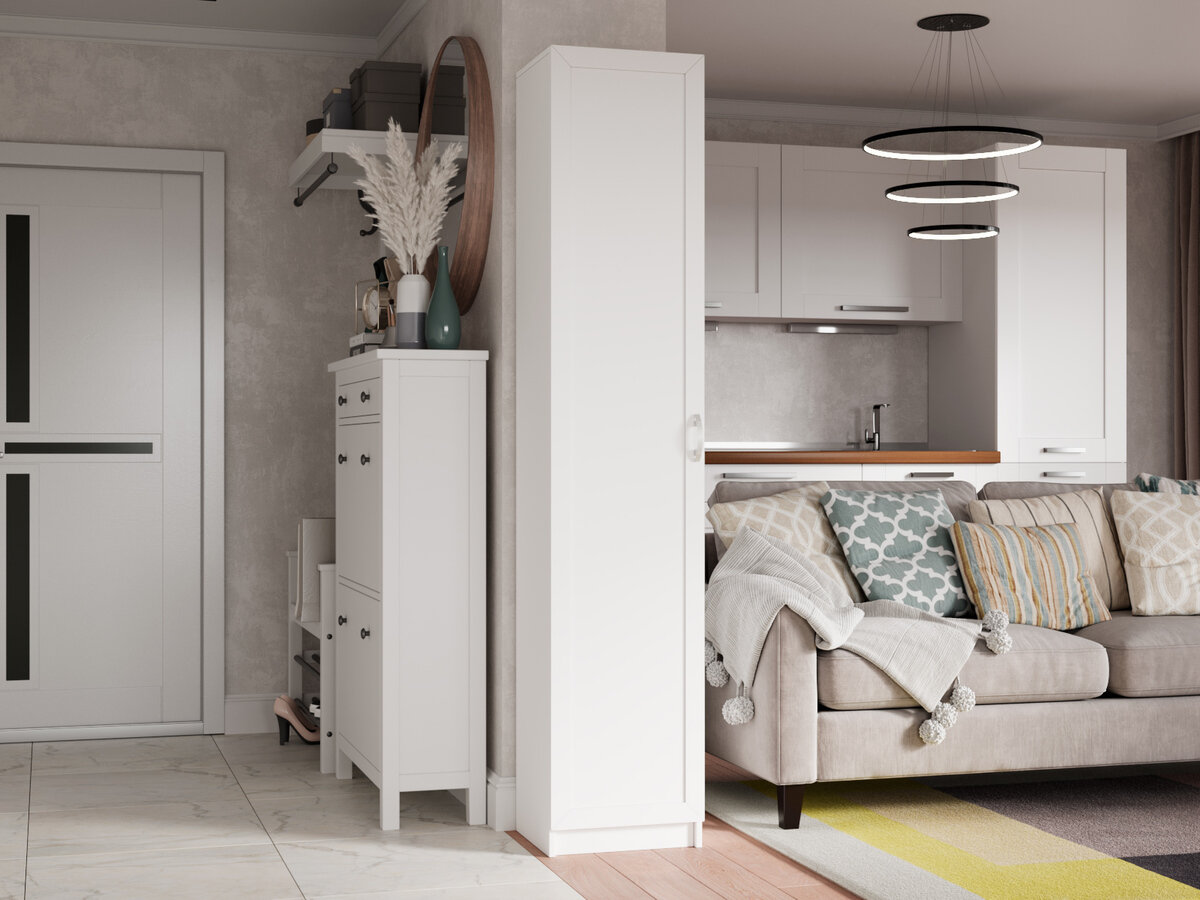 Пенал Зодиак МДФ Белый для книг однодверный 40*200*35