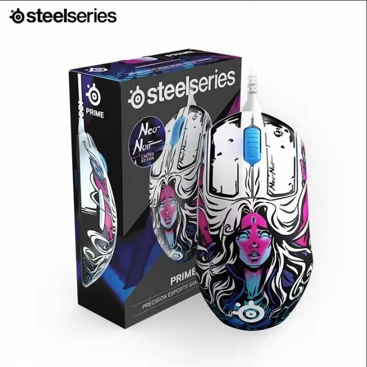 Игровая мышь SteelSeries Prime Neo Noir Edition легкая, киберспортивная сетка, точное отслеживание с помощью датчика TrueMove Pro