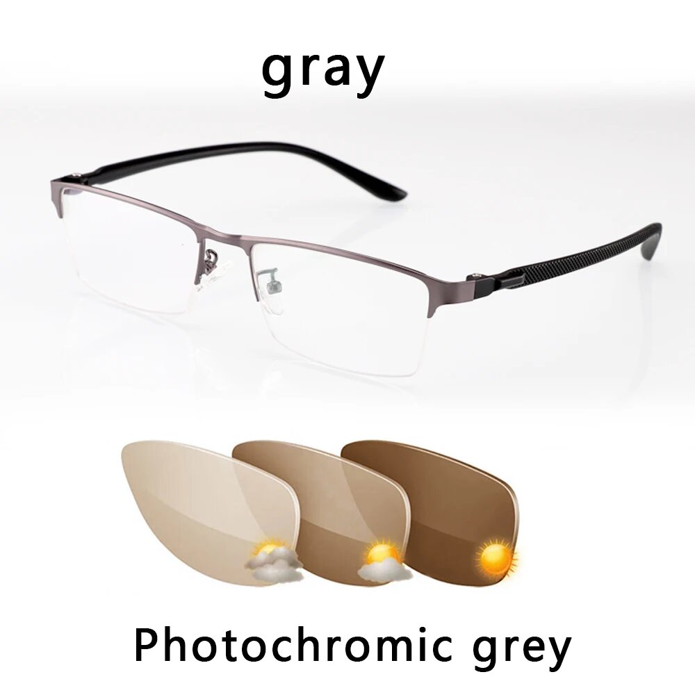 Фотохромные очки KJDCHD для мужчин и женщин HuiSe BianCha, Серый, Myopia -4.00