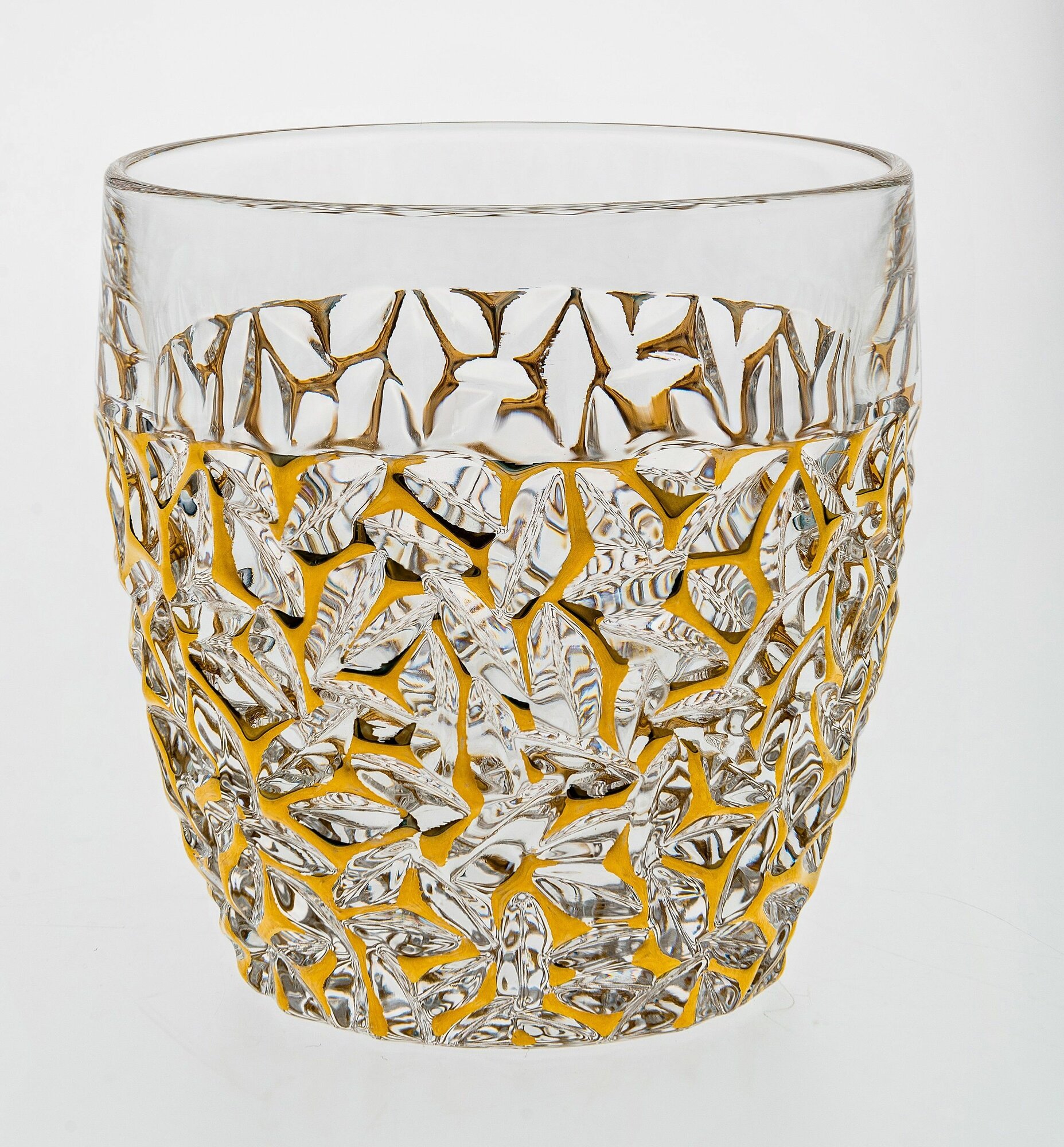 Стакан для виски "NICOLETTE", декор "Золотой мрамор"; 350 мл (набор 6 шт.), хрусталь, Bohemia Jihlava/ ИПХ114