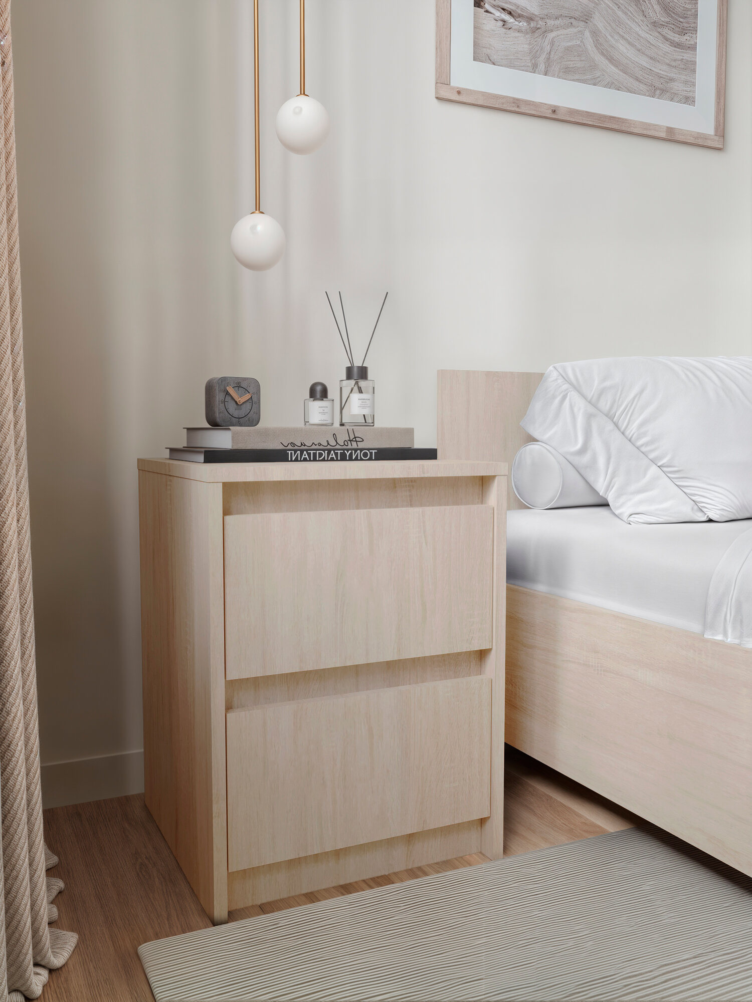 Тумба прикроватная Амелина Дуб Сонома (Двенадцать стульев)