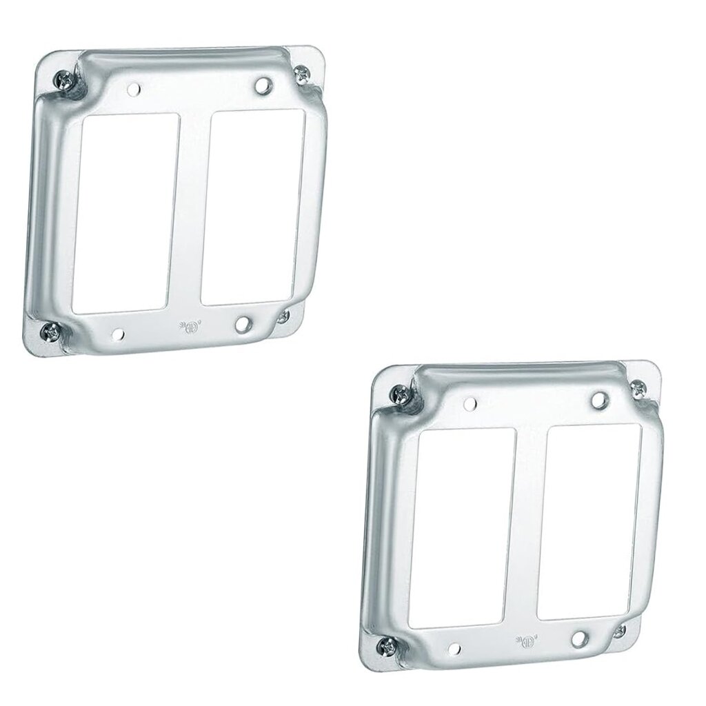 Набор из 2 квадратных крышек для электрооборудования, прочные металлические пластины для розеток, аксессуар для проводки GFCI из цинкового сплава