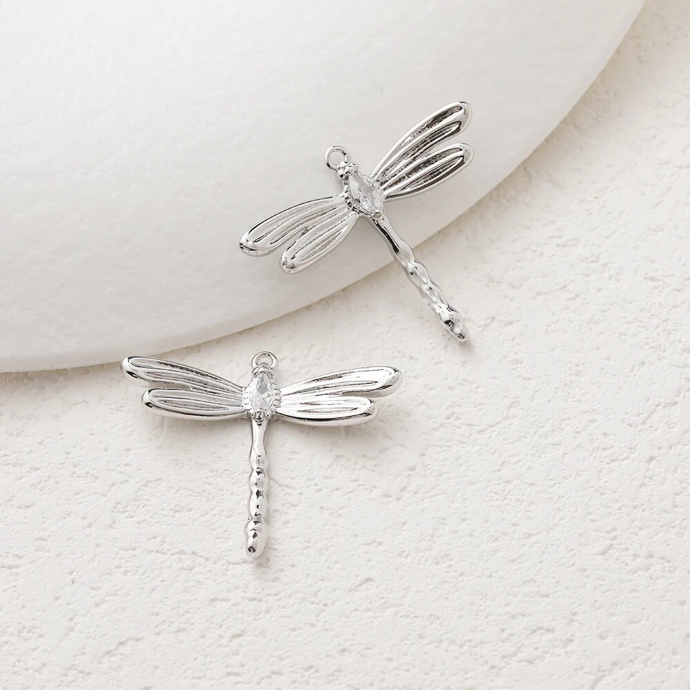 Золотые подвески-серьги стрекоза 4 шт. Pendant-Platinum