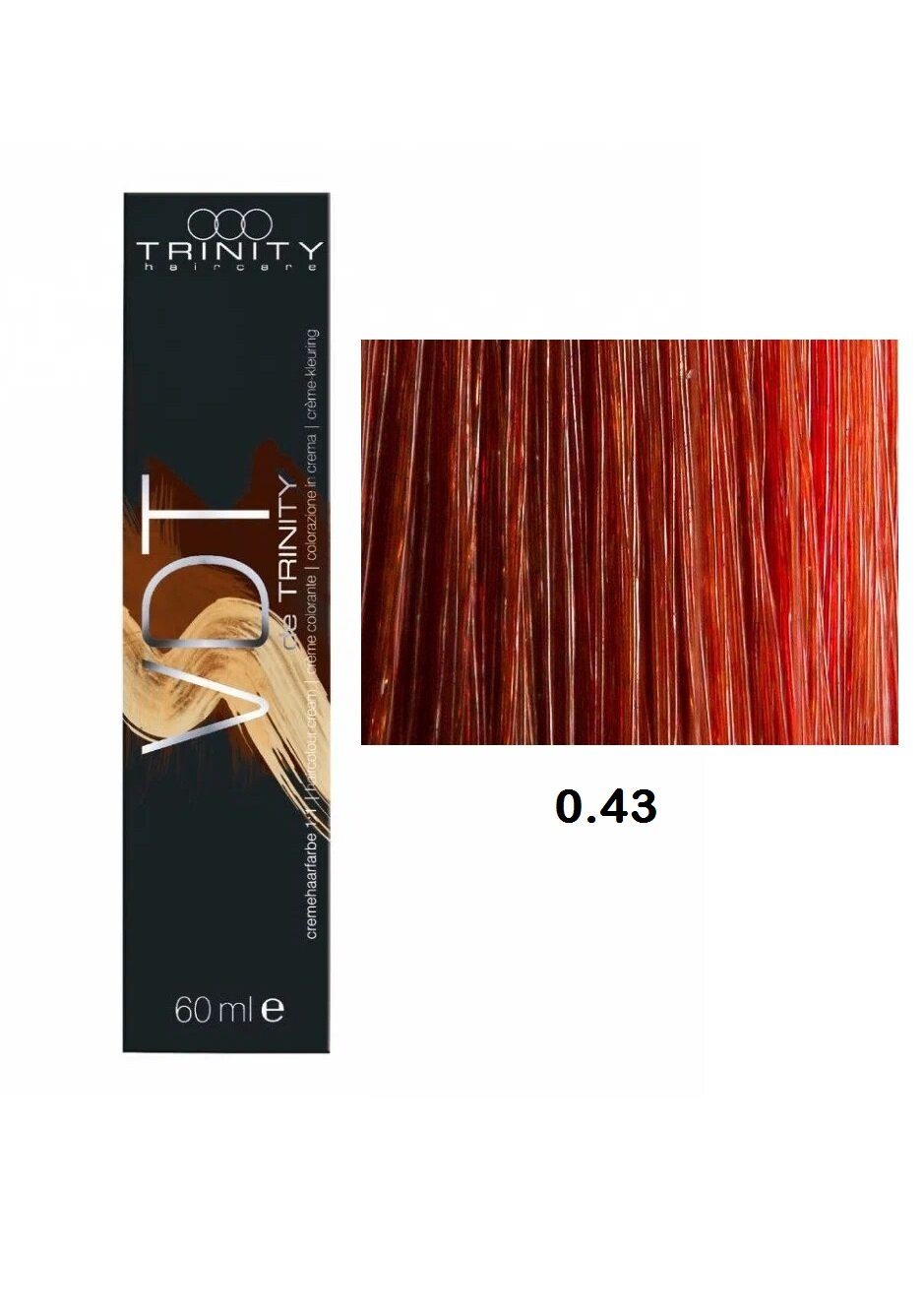 Trinity VDT Стойкая краска для волос 60 мл - VDT 0.43 kupfer Медный