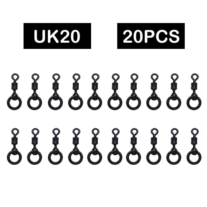Черные поворотники UK20 для карповой ловли, 20 шт.