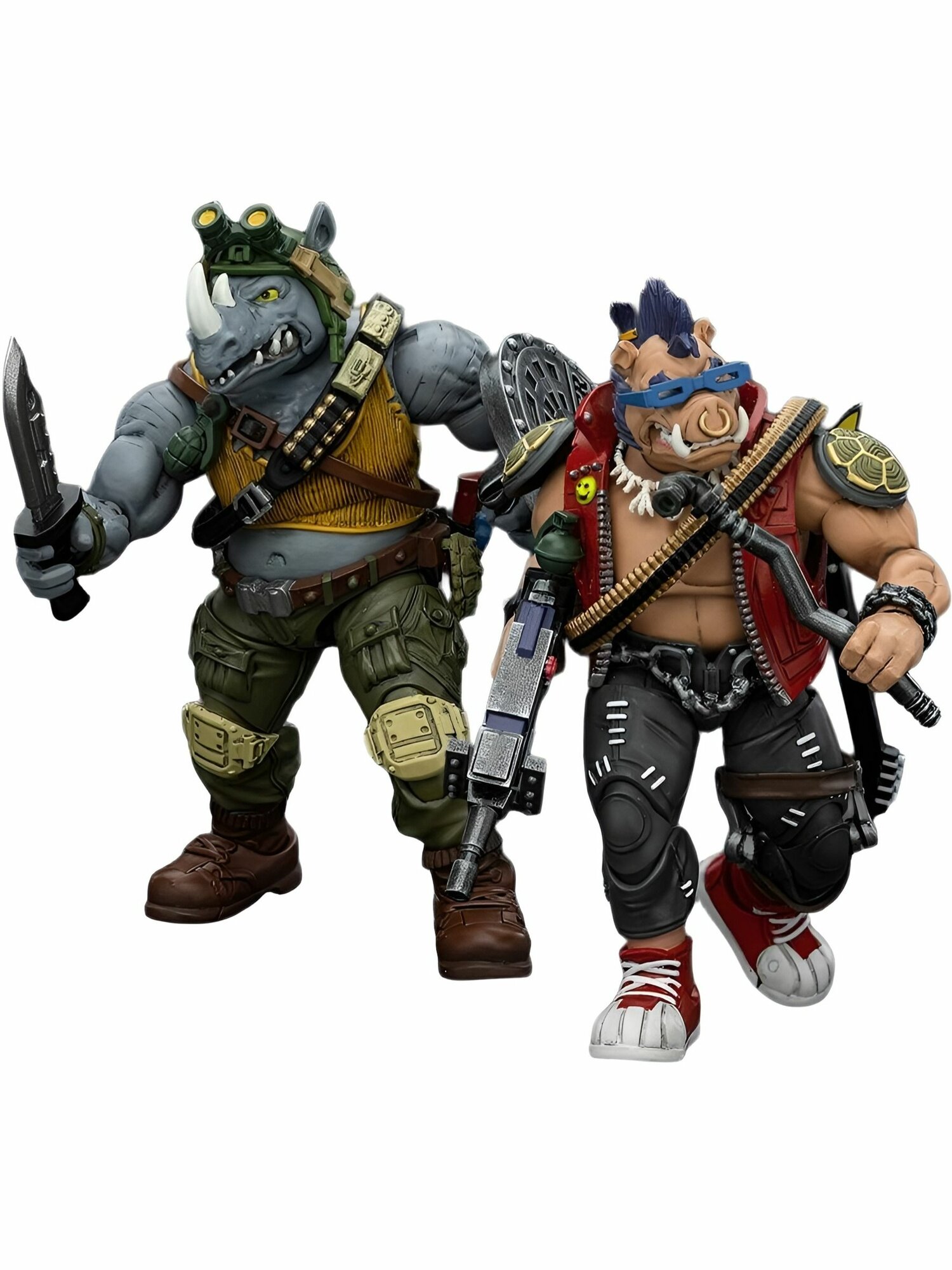 Подвижная фигурка JOYTOY TMNT Beebop Rocksteady 2PCS коллекция игрушек