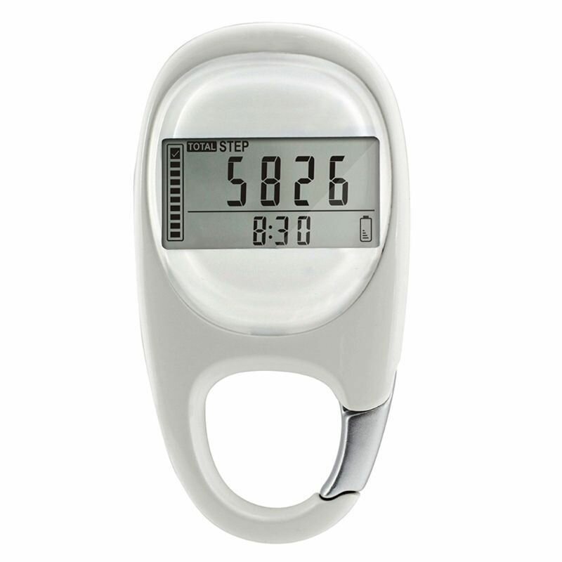 Цифровой простой шагомер с клипсой для измерения пройденного расстояния, счетчик шагов