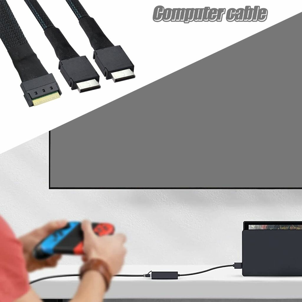 Компьютерные кабели, SFF 8654 к SFF 8611 соединительный кабель - 1 метр