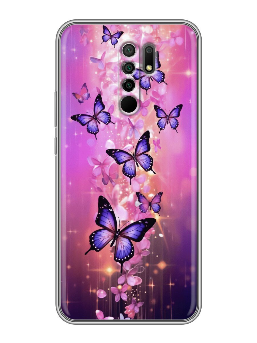 Чехол для Xiaomi RedMi 9 с принтом Красивые бабочки (Сяоми Редми 9)