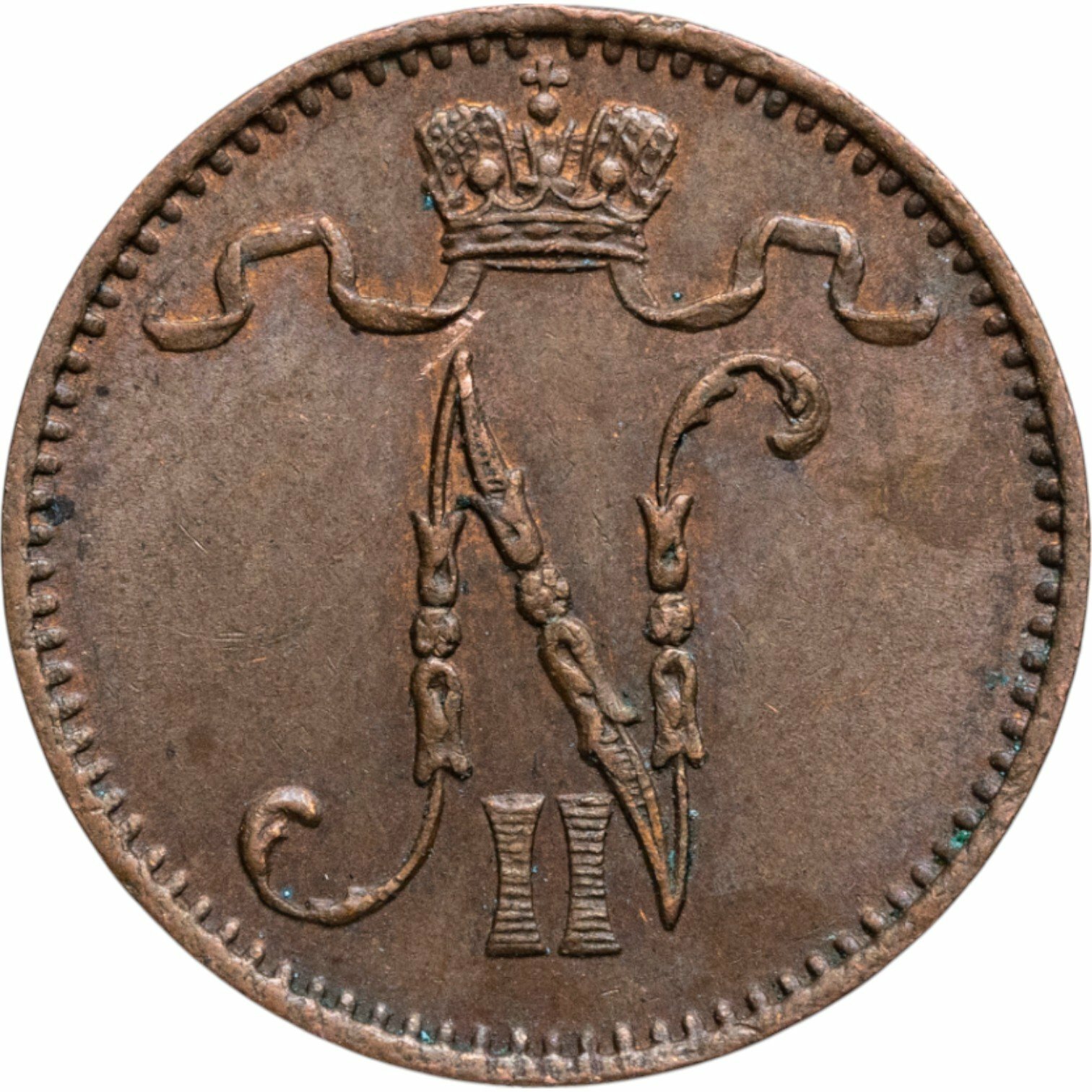 1 пенни penni 1909 Российская Финляндия, Медь, в сохранности UNC