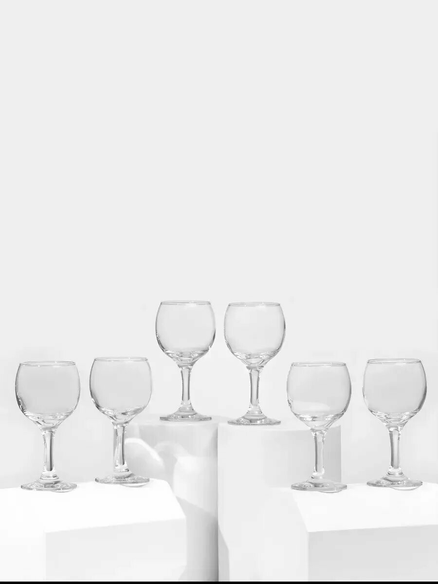 Бокалы для вина 6 штук 225 мл стекло