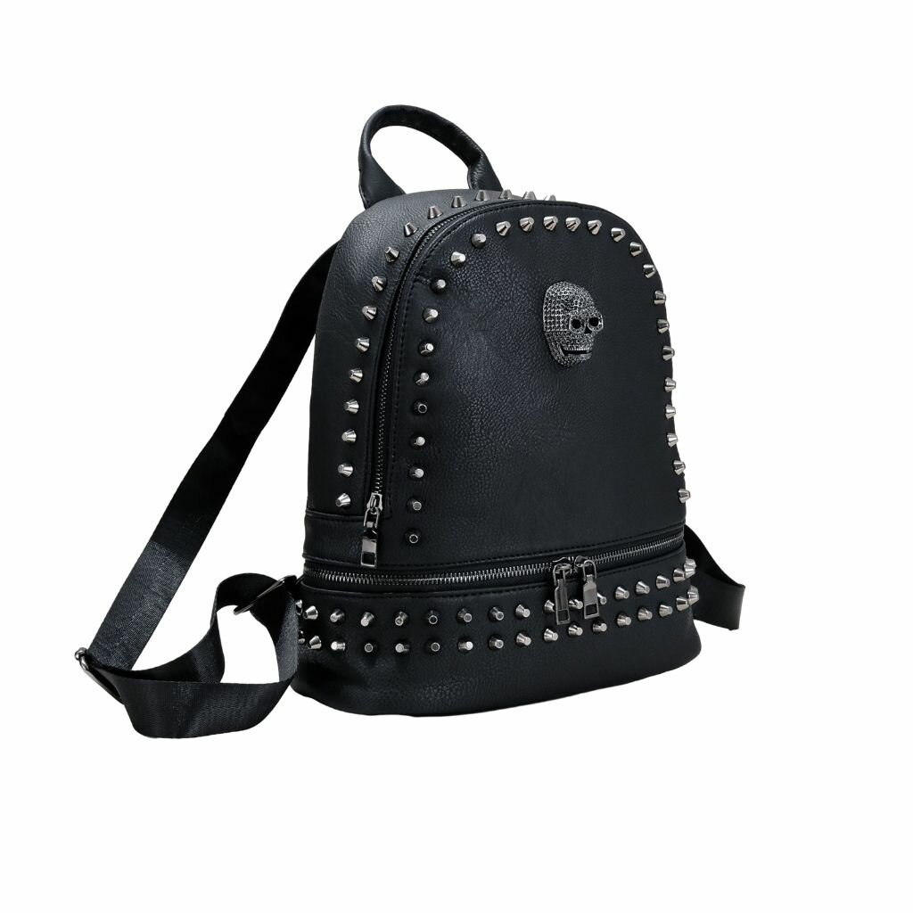 Рюкзак для девочек с шипами и черепом 2023