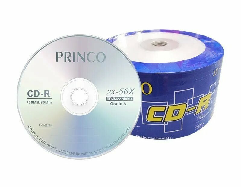PRINCO Диск для записи CD-R, чистый диск, диск для записи системных драйверов, 700 МБ, 100 шт