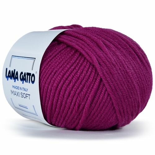 Пряжа Lana Gatto Maxi Soft 13907 лиловый (50г/90м, упаковка 10 мотков)