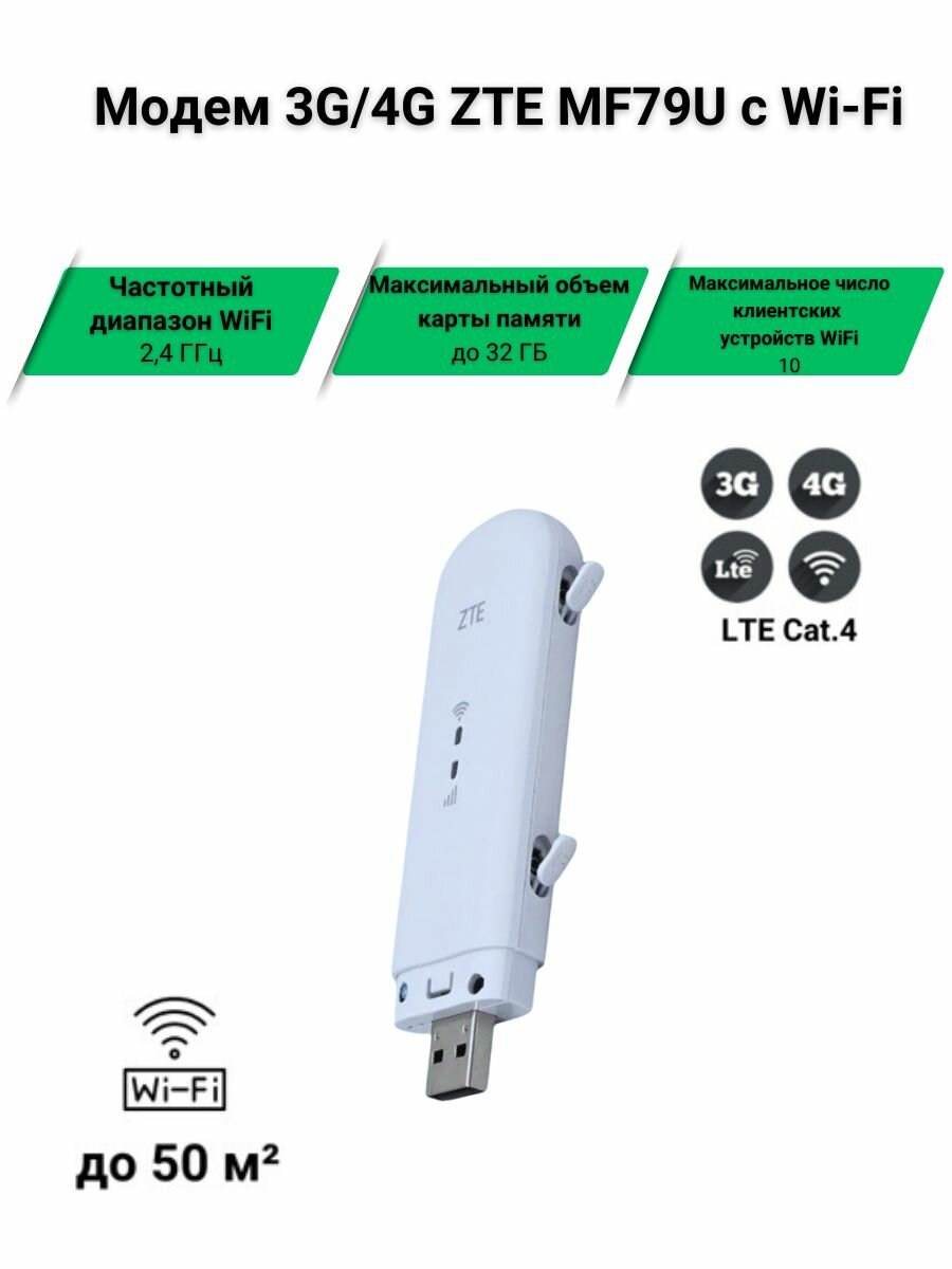 Модем 3G/4G ZTE MF79U с Wi-Fi