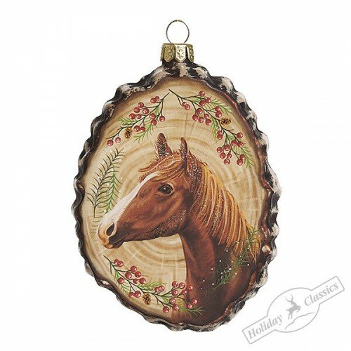 Игрушка на елку Медальон "Лошадь", 11см