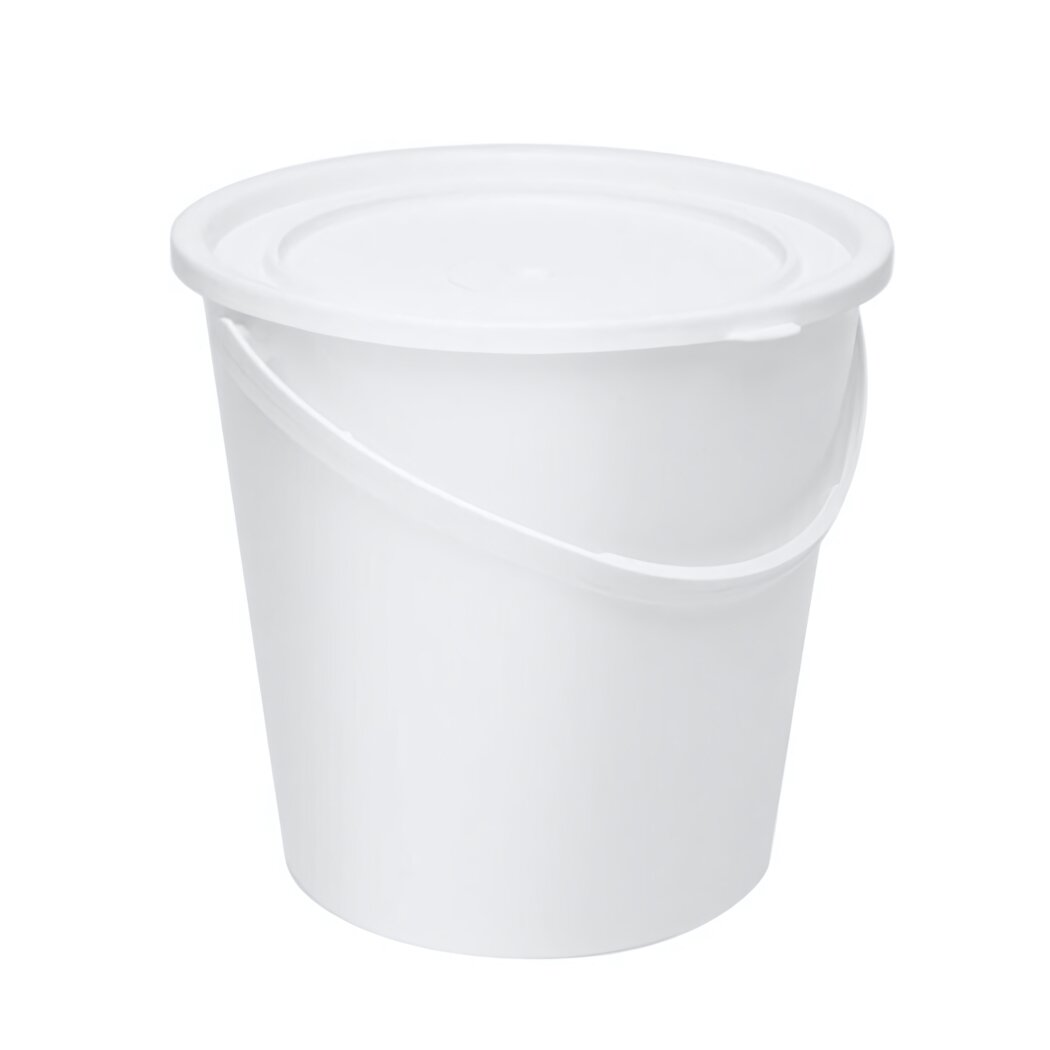 Ведро пластиковое с герметичной крышкой, ручкой, 7 л, белое, устойчивое и удобное для хранения