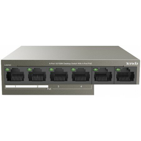 Неуправляемый коммутатор Tenda TEF1106P-4-63W