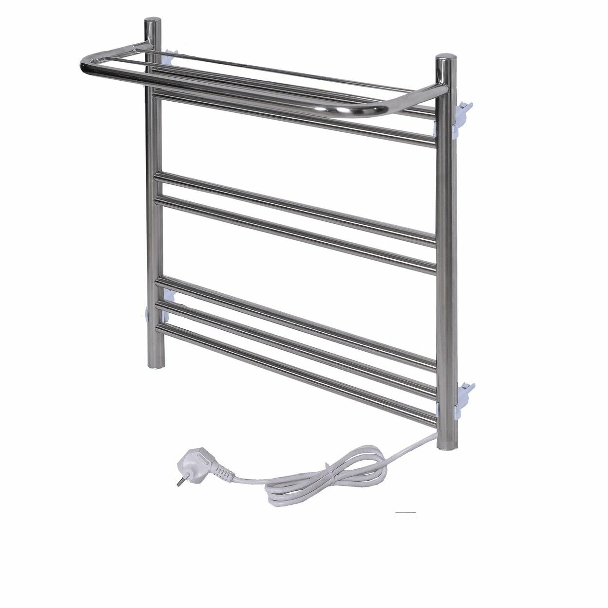 Электрический полотенцесушитель ПСН Богема с полкой Белый RAL 9016 500х600 Кнопка + Пластик