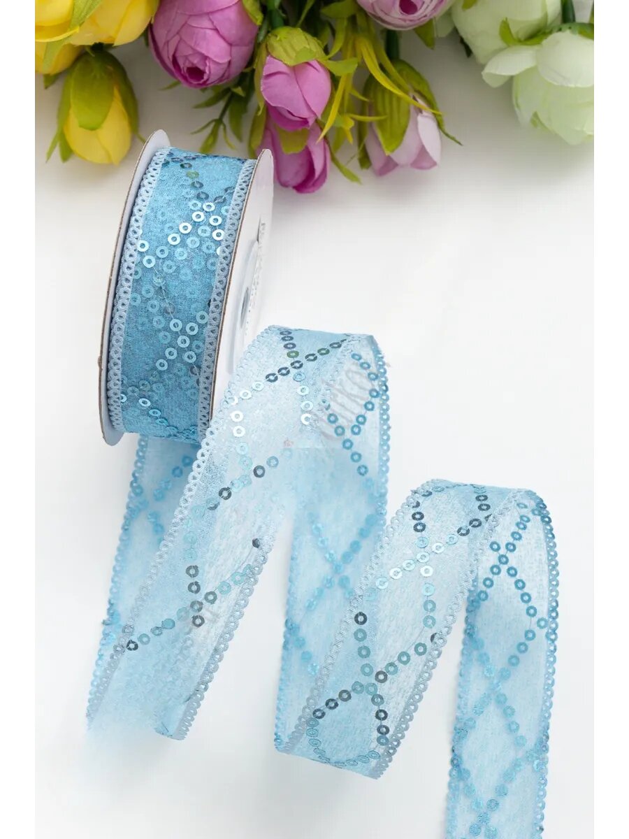 Лента с пайетками 2,5см (10 ярдов)