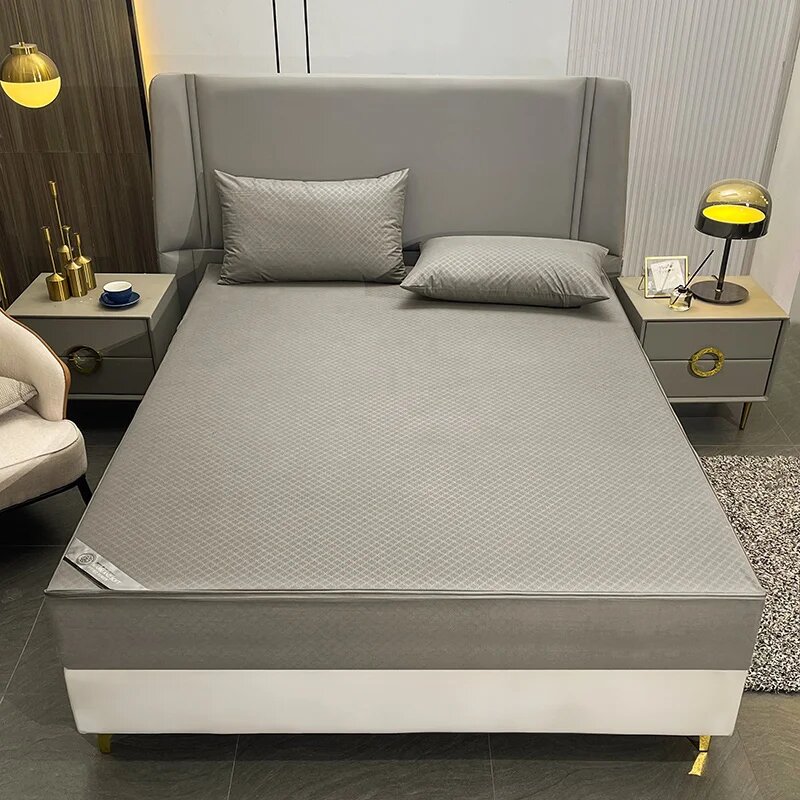 Водонепроницаемый наматрасник FLOWERS AND CAKES King Size, 140x200x20cm 1PC, Серый