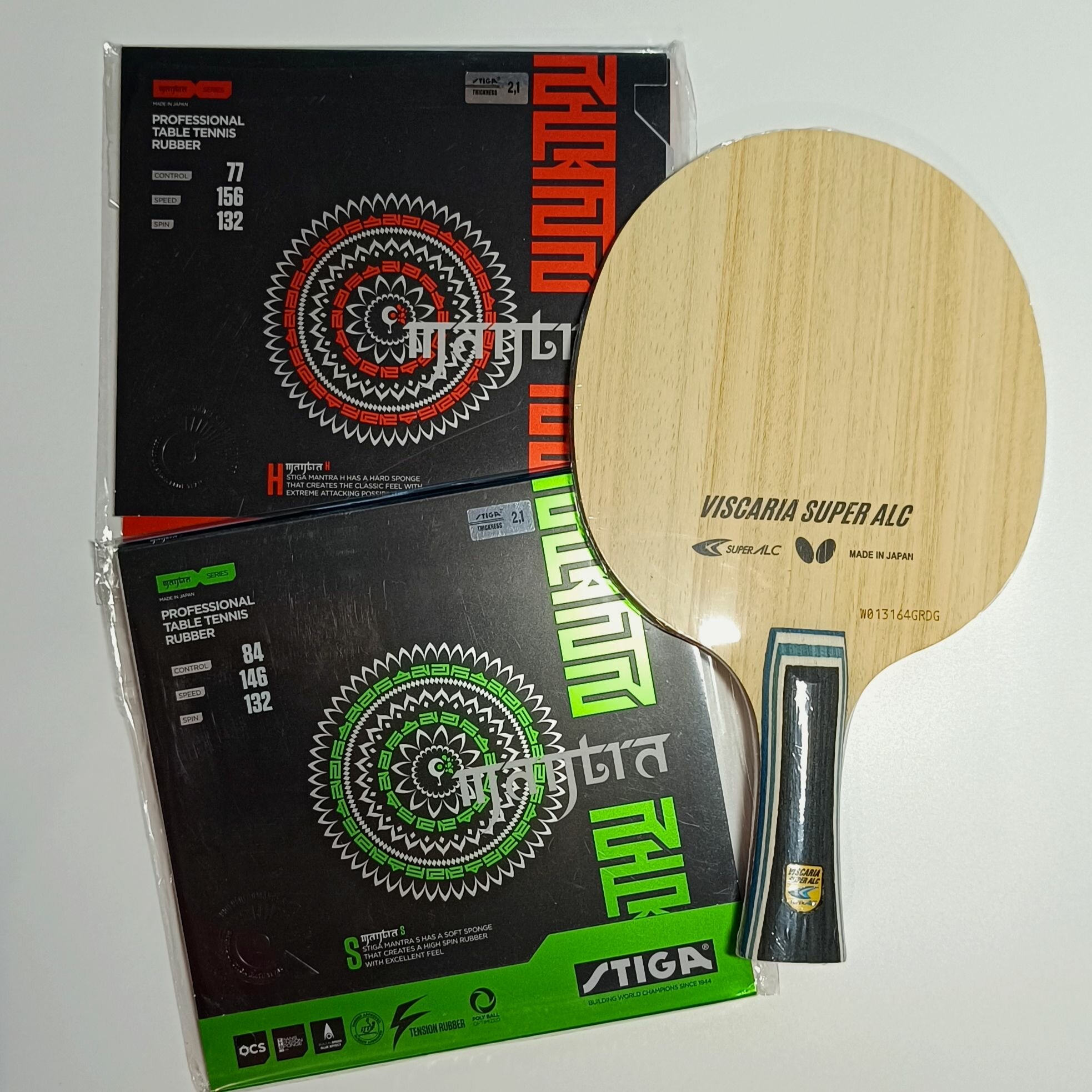 Ракетка ручной сборки Butterfly viscaria SUPER ALC + Stiga mantra H + S