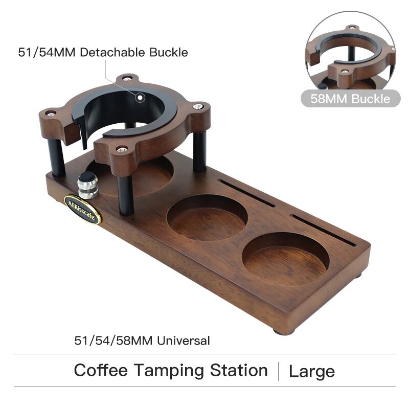 Подставка для станции для утрамбовки кофе, 51 мм, 54 мм, 58 мм, держатель портафильтра, опорная база из ореха, аксессуары для эспрессо Delonghi Breville