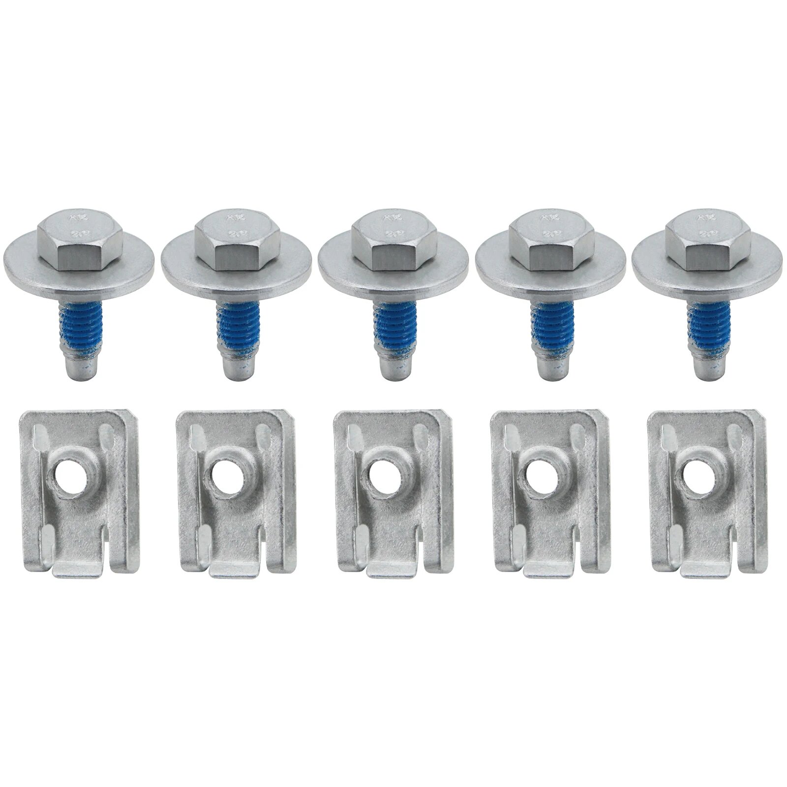 Серебряный декор, болты кузова автомобиля, U-образный зажим M6, крышка двигателя, брызговик, защита бампера, фиксатор крыла, крепеж, винты класса 8,8 10pcs